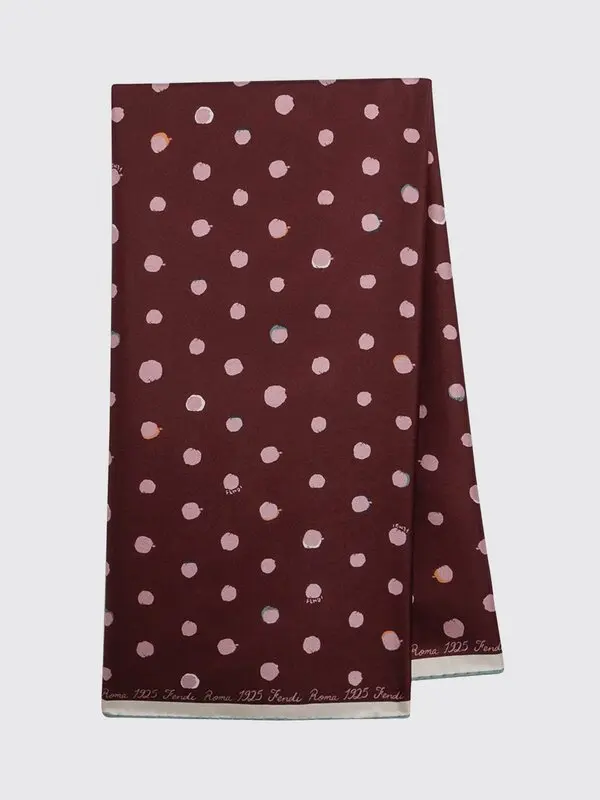 Fendi Reversible Silk Foulard With Polka Dot Print - Red