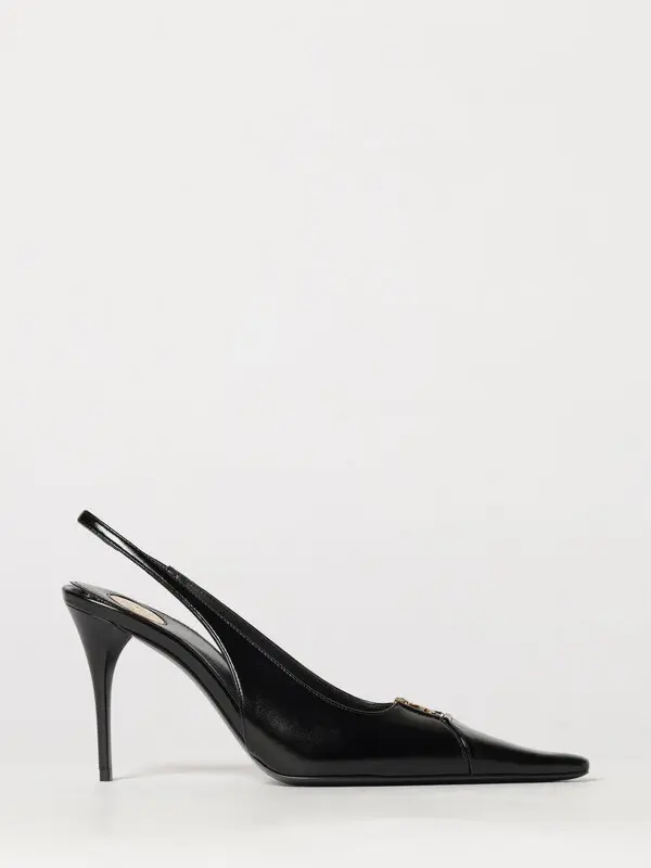Saint Laurent Babylone Leather Slingback Pumps - Black