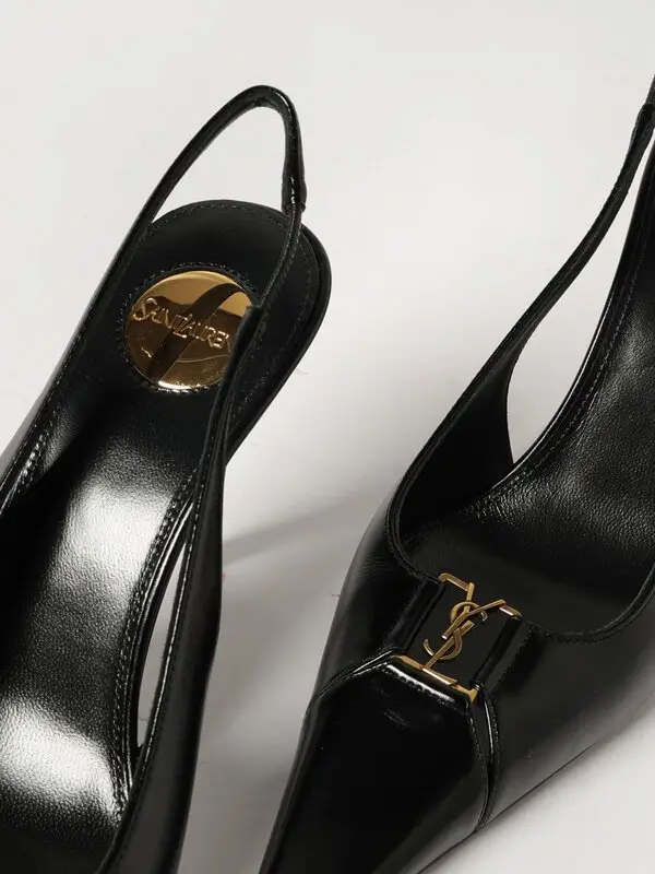 Saint Laurent Leather Slingback Pumps - Black