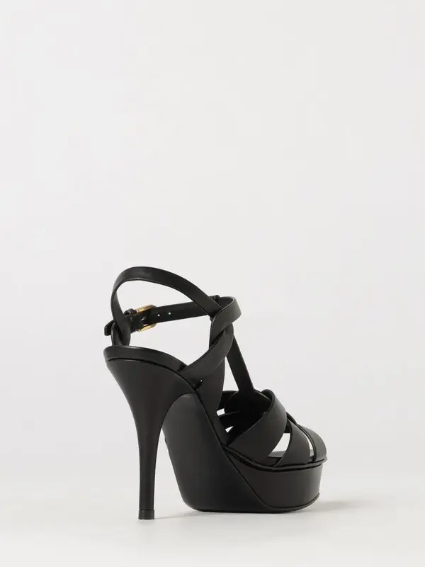 Saint Laurent Calfskin Leather Platform Stiletto Sandals