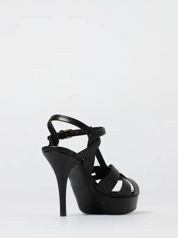 Saint Laurent Calfskin Leather Platform Stiletto Sandals