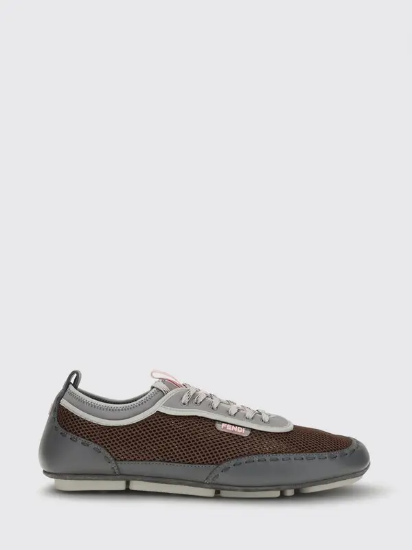 Fendi Fit Sneakers In Mesh And Leather