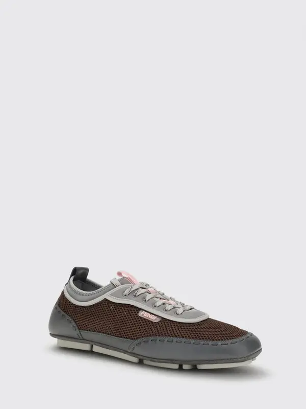 Fendi Fit Sneakers In Mesh And Leather