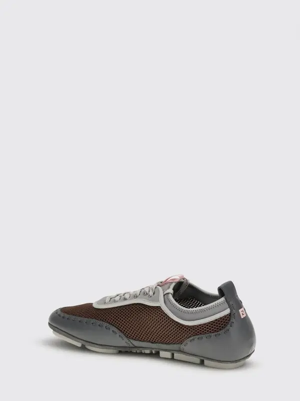 Fendi Fit Sneakers In Mesh And Leather