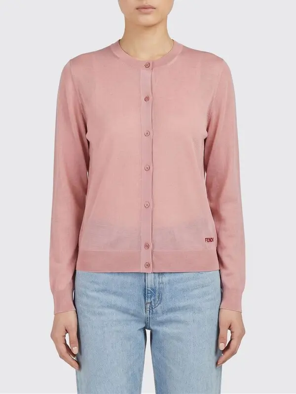 Fendi Viscose Cardigan - Pink