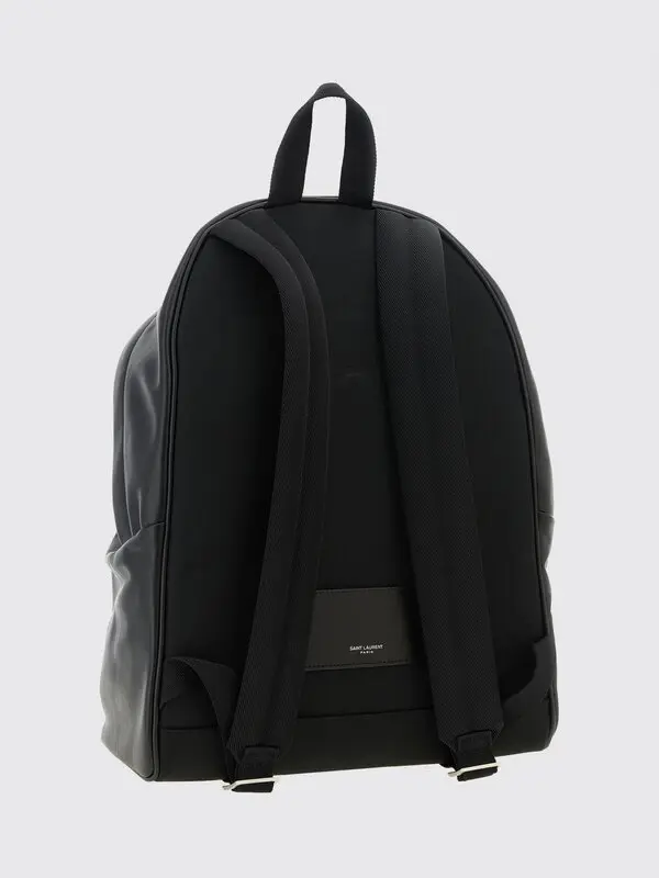 Saint Laurent City Backpack In Smooth Calfskin With Laminated Logo