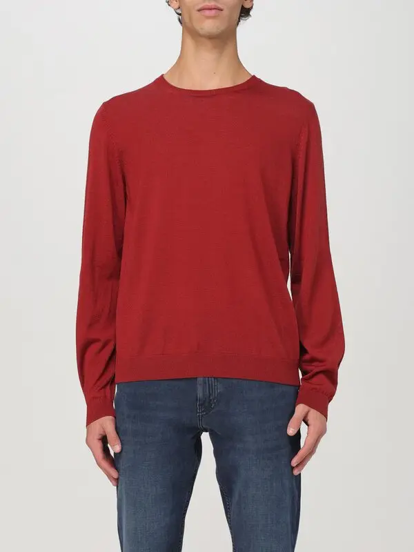 BOSS Crew Neck Long Sleeve Jumper - Ruby