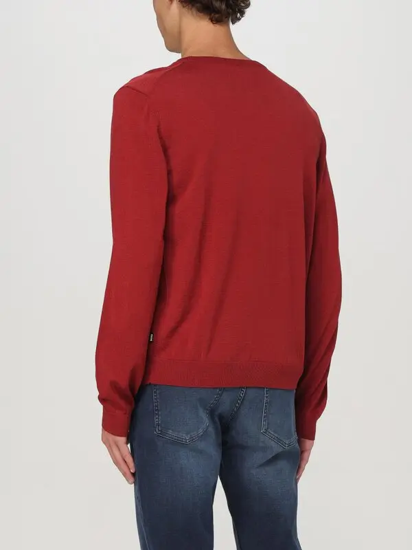 BOSS Crew Neck Long Sleeve Jumper - Ruby
