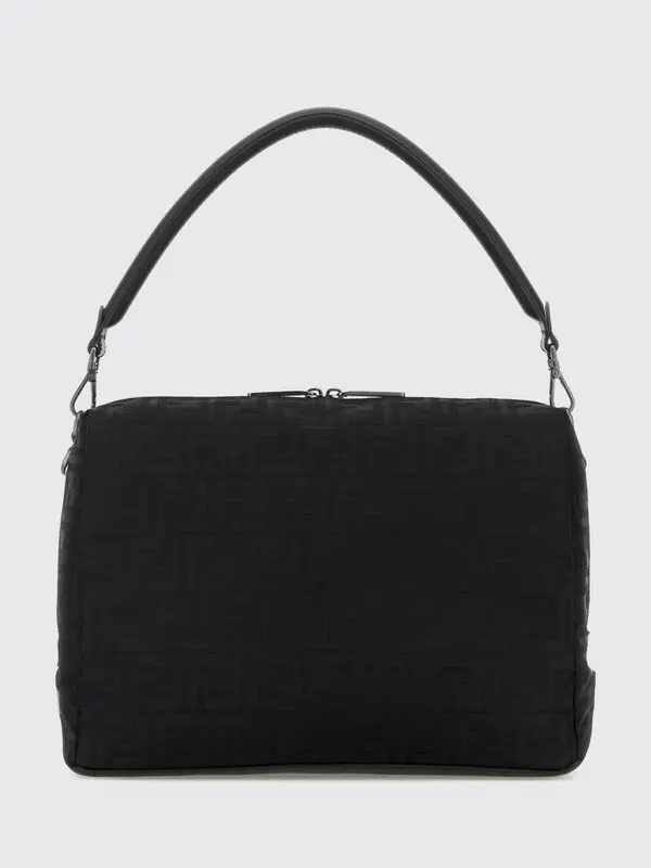 Fendi Ff Monogram Nylon Shoulder Bag - Black
