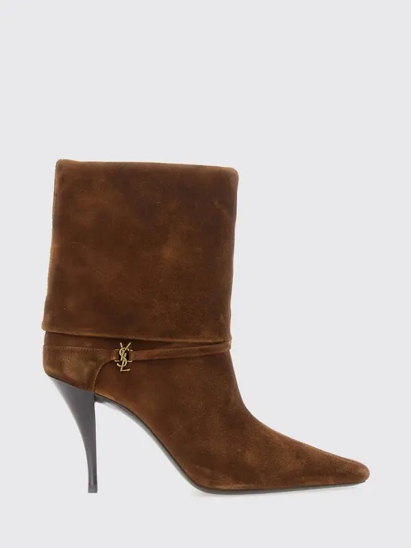 Saint Laurent Suede Ankle Boots - Brown