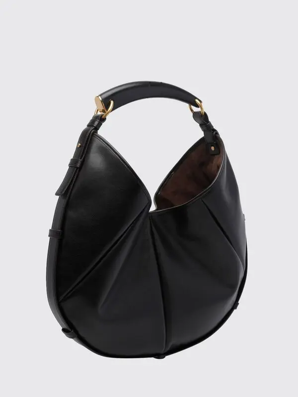 Saint Laurent Medium Hobo Bag In Leather With Sculptural Handle - Brown
