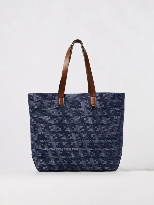 Fendi Monogrammed Tote Bag - Blue