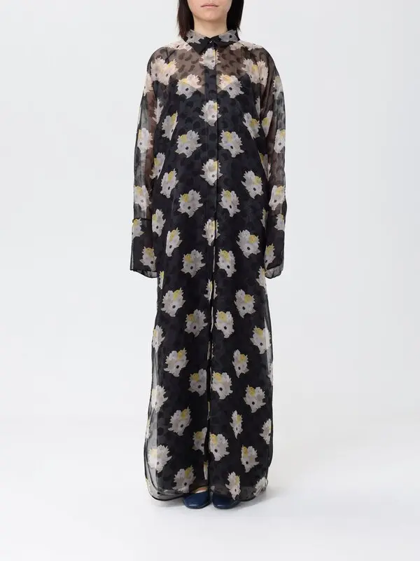 Fendi Silk Shirtdress With Floral Print