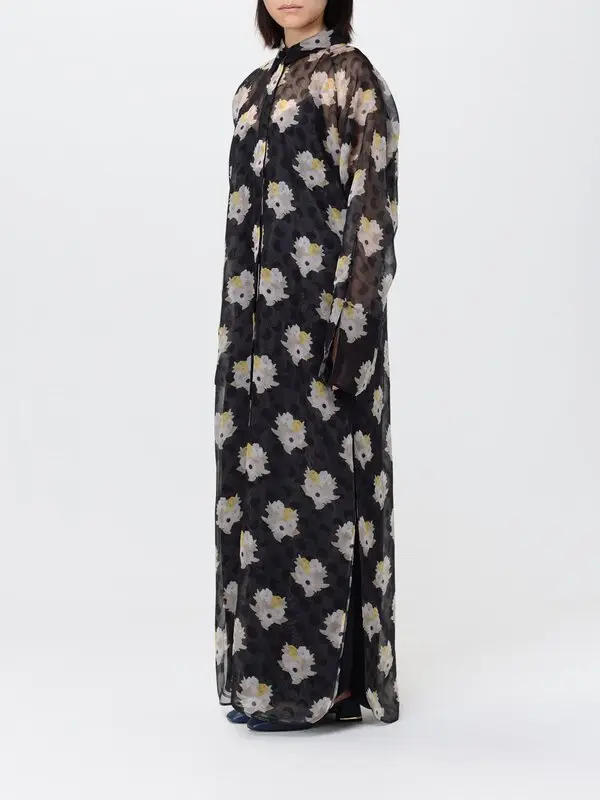 Fendi Silk Shirtdress With Floral Print