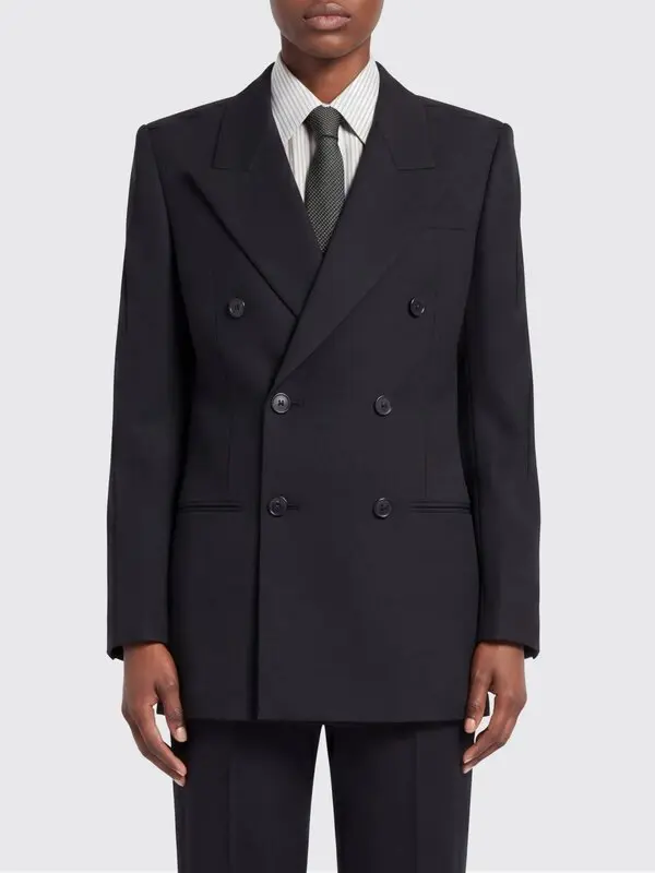 Saint Laurent Double Breasted Virgin Wool Blazer