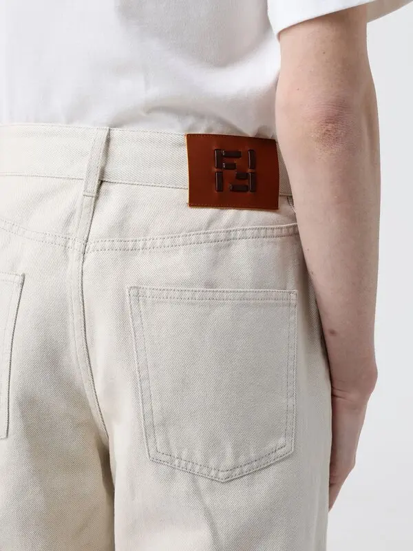 Fendi Straight Leg Denim Jeans In And Cream