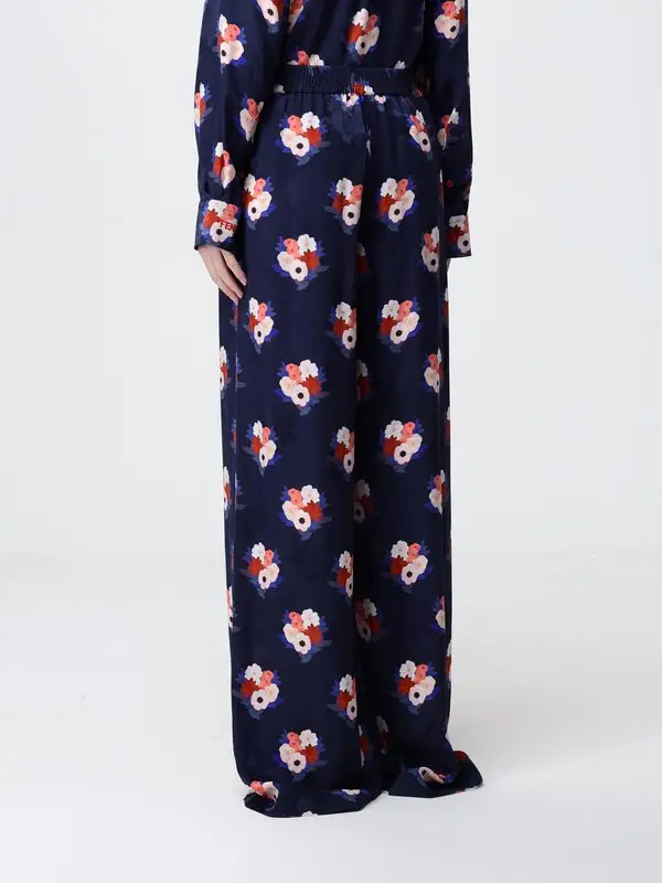 Fendi Silk Palazzo Trousers With Floral Print