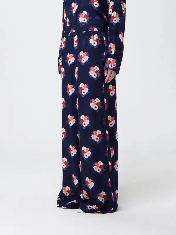 Fendi Silk Palazzo Trousers With Floral Print