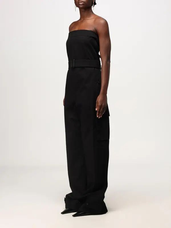 Saint Laurent Belted Strapless Jumpsuit