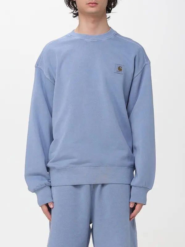 Carhartt Work In Progress Cotton Crewneck Sweatshirt With Logo - Blue