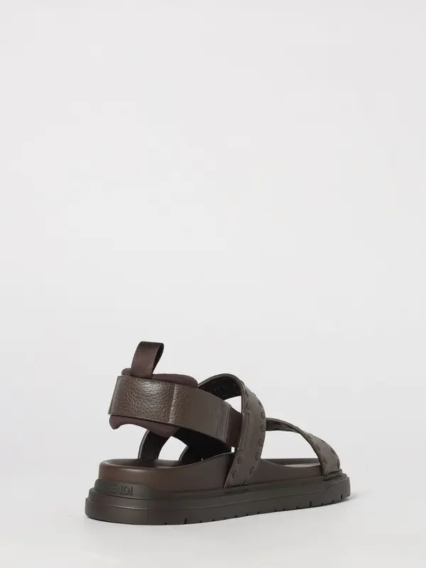Fendi Selleria Hammered Leather Sandal