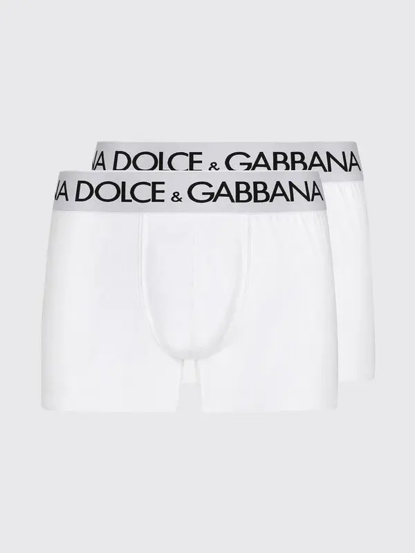 Dolce & Gabbana Slim Fit Stretch-cotton Boxer Briefs With Logo Waistband - White