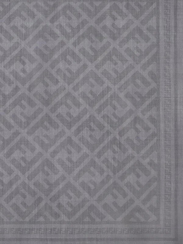 Fendi Ff Wool And Silk Scarf - Grey