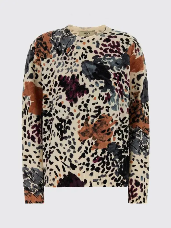 Fendi Cashmere Blend Abstract Pattern Jumper