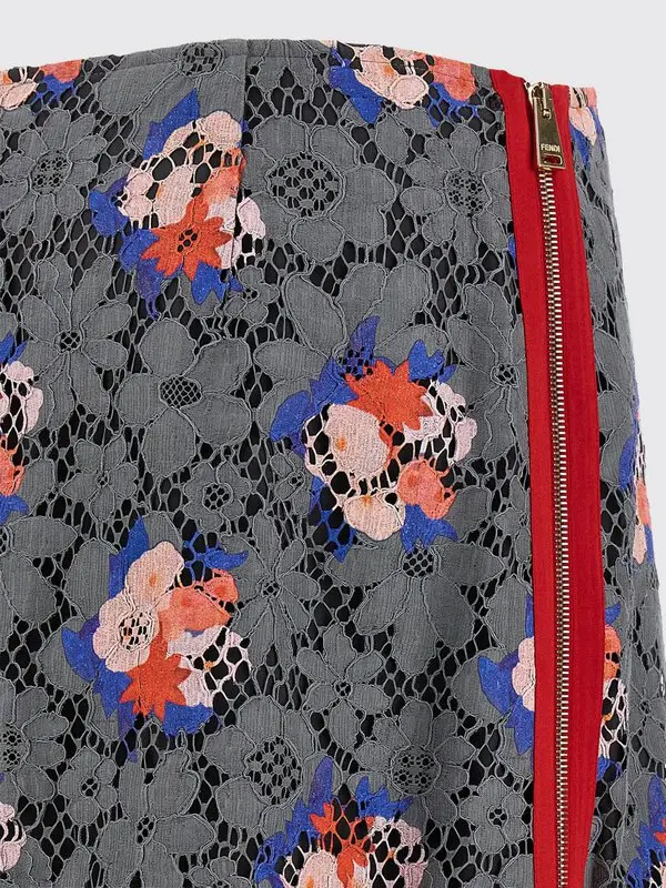 Fendi Floral Lace Midi Skirt