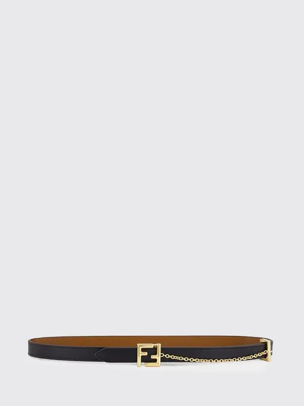Fendi Reversible Ff Calfskin Belt - Black