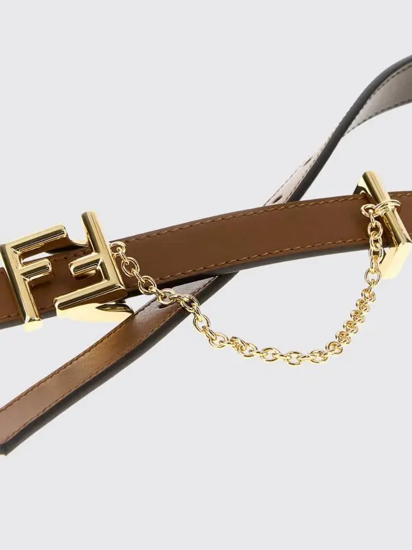Fendi Reversible Ff Calfskin Belt - Brown