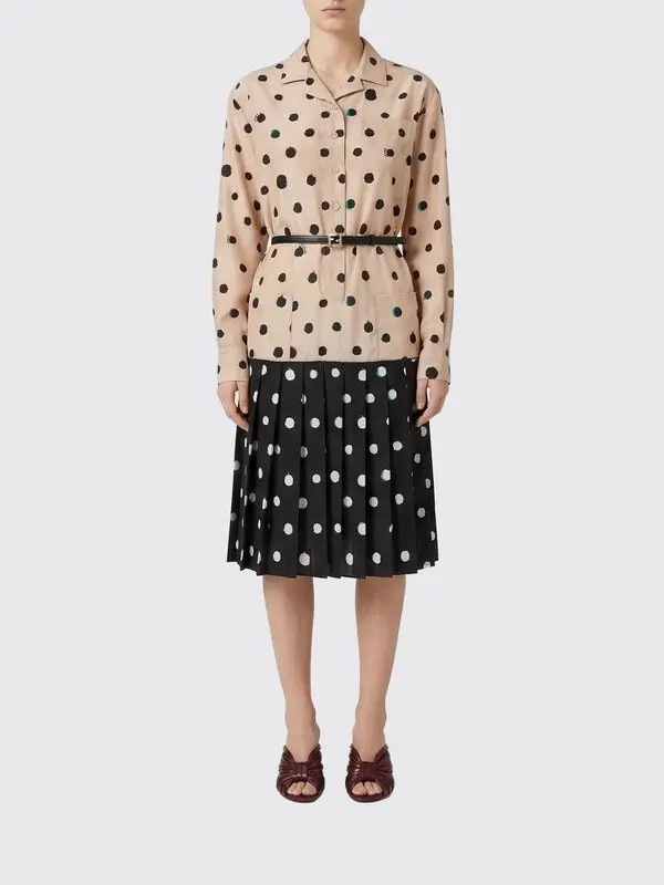 Fendi Polka Dot Silk Dress - Multicolor