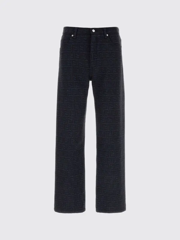 Fendi Monogram Denim Straight Jeans