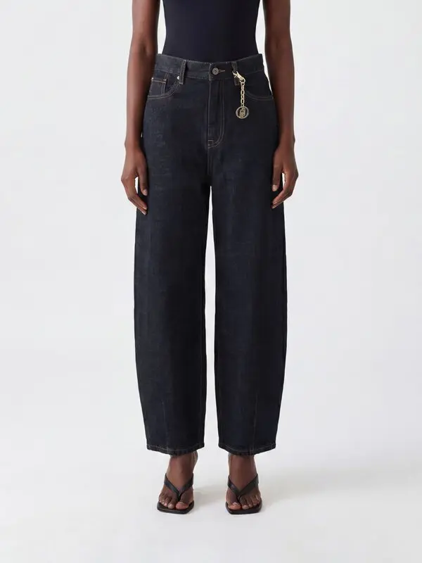 Liu Jo High-waisted Wide Leg Five-pocket Jeans In Cotton Denim - Blue