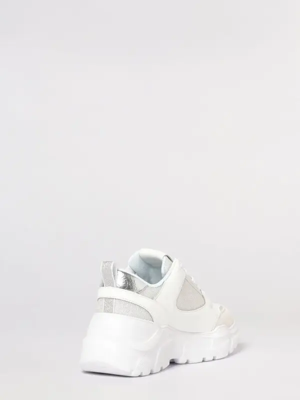 Versace Leather And Lurex Mesh Sneakers