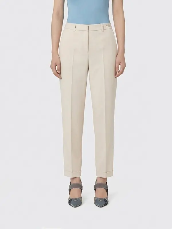 Fendi Slim Fit Wool And Silk Trousers