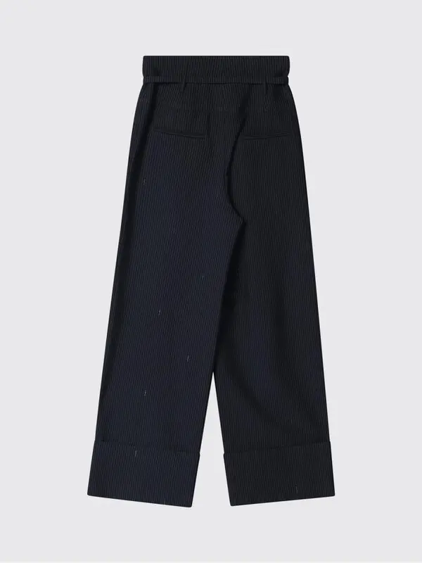 Fendi Pinstripe Wool Blend Palazzo Trousers