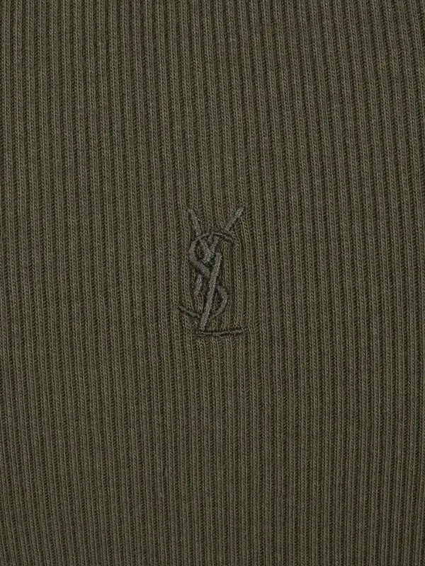 Saint Laurent Cotton Basic Tank Top - Green