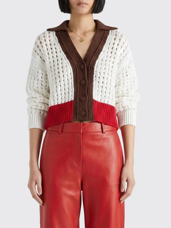 Fendi Perforated Cotton Cardigan - White