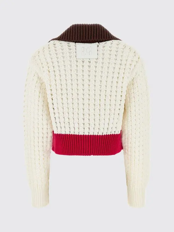 Fendi Perforated Cotton Cardigan With V-neck And Dropped Shoulders