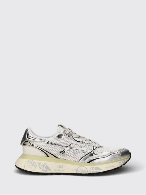 Premiata Lauryn Suede And Mesh Lace-up Sneakers - Silver