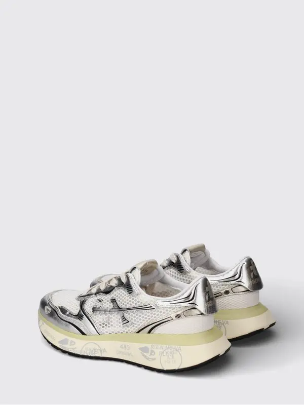Premiata Lauryn Suede And Mesh Lace-up Sneakers - Silver