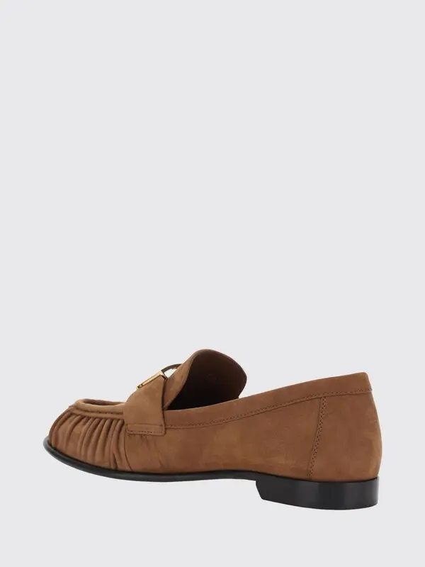 Fendi Suede Loafers With Baguette Logo Detail - Brown