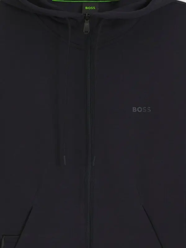BOSS Cotton Zip-up Hoodie With Lettering Logo