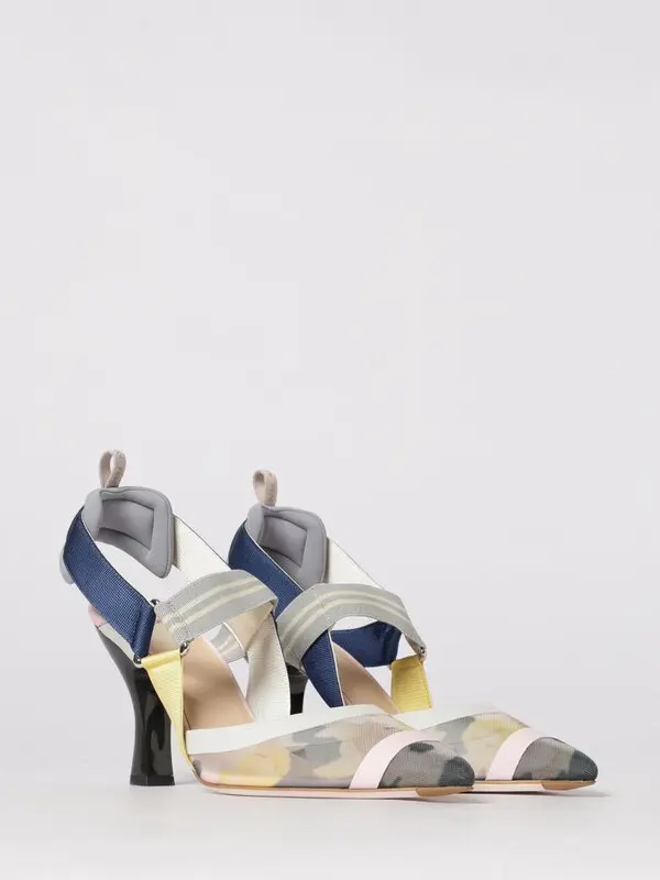 Fendi Colibrì Slingback Pumps In Bouquet Print Nylon