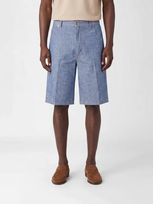 Fendi Chambray Denim Shorts