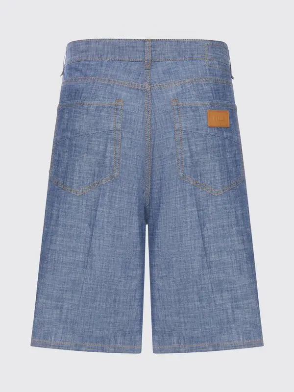 Fendi Chambray Denim Shorts