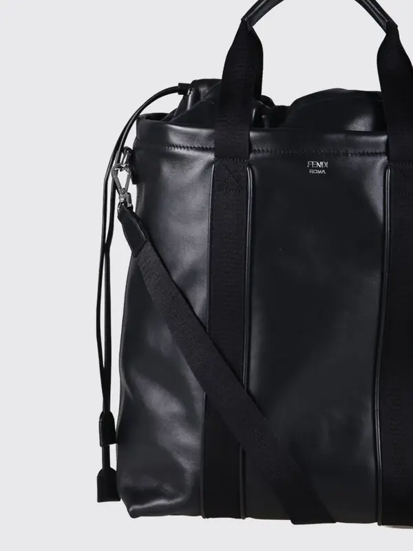Fendi Flux Calfskin Handbag With Drawstring And Shoulder Strap