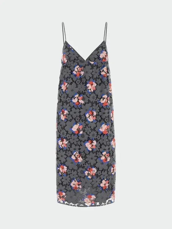 Fendi Floral Lace Midi Slip Dress