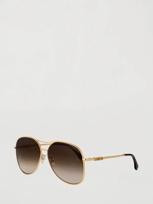 Fendi Graphy Aviator Sunglasses In Metal With Double Bridge